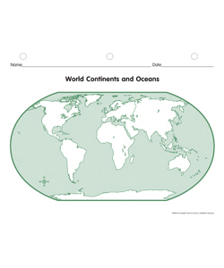 Product: CONTINENTS&OCEANS PRACTICE PAD - Stationery - School Essentials