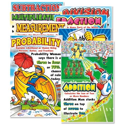 The Store - MATHS SUPERHEROES POSTER SET - Stationery - The Store