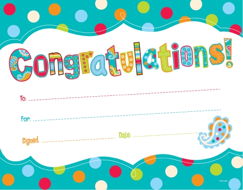 Product: DOTS ON TURQUOISE CERTIFICATE - Teacher Resource - School ...