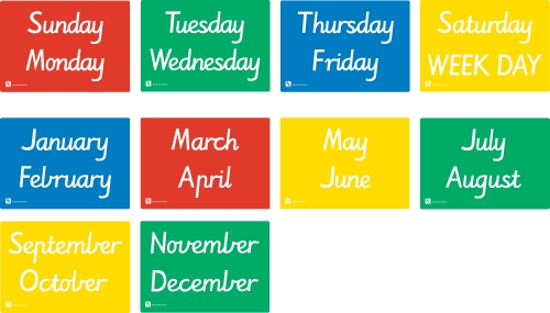 Product: DAY/MONTH STENCIL (SET OF 10) - Teacher Resource - School ...