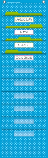 Product: AQUA POLKA DOT 10 POCKET CHART - Teacher Resource - School ...