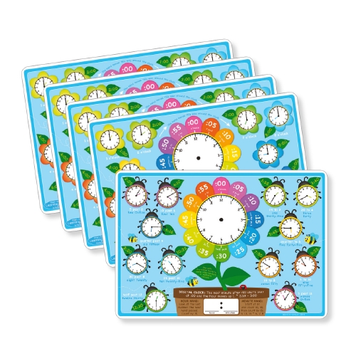 Product: Telling Time Learning Mat 5-Pack - Pack - School Essentials